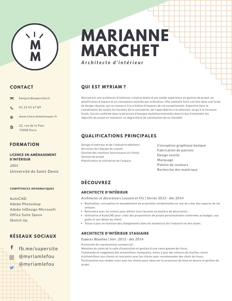 Exemples de CV d’architecte - Cadremploi