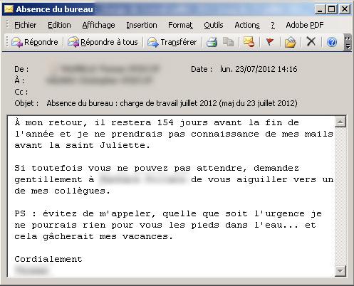 Les messages d’absence de bureau les plus osés - Cadremploi